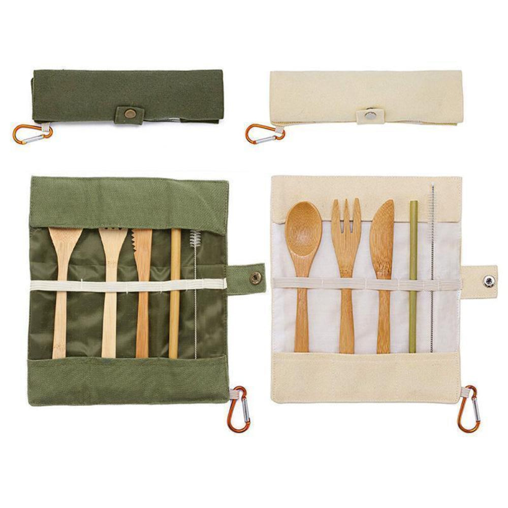 Nomaterra - Wiederverwendbares Bambus-Besteck-Set für die Reise ...